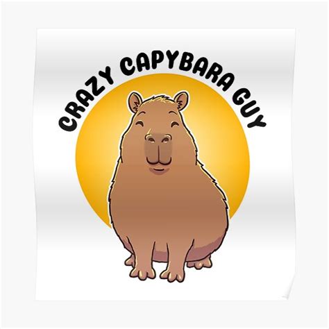 Crazy Capybara Guy Poster For Sale By Capydays Redbubble