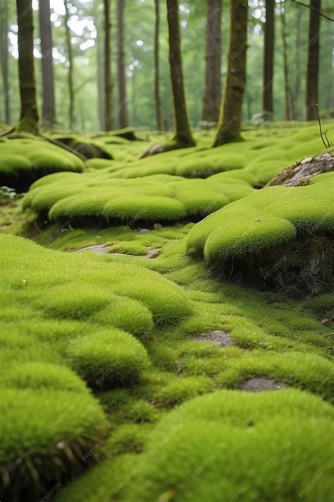Micrograss And Moss In The Forest Environmental Eco Safe Conservation