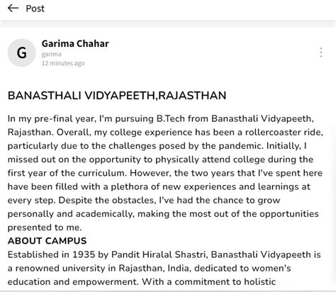 Garima Singh On Linkedin Banasthalividyapeeth Campusexperience Geeksforgeeks Learningjourney