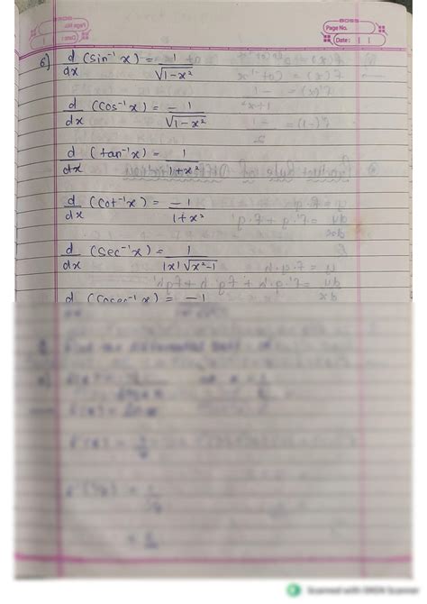 Solution Jee Maths Methods Of Differentiation Handwritten Notes