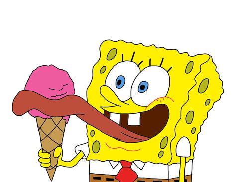 Spongebob Eating Ice Cream By Kermitmasterpiece On Deviantart