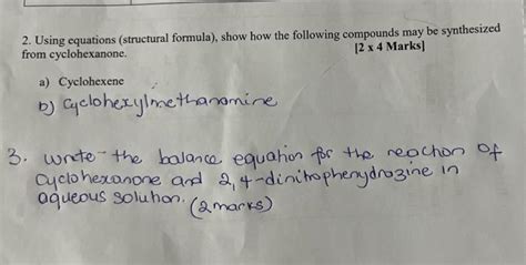 [solved] 2 Using Equations Structural Formula Show How