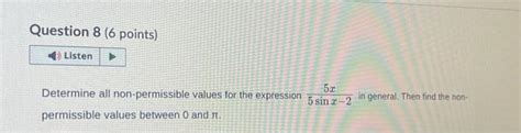 solved determine all non permissible values for the
