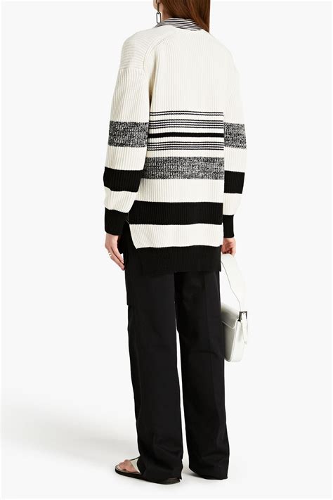 Proenza Schouler Striped Ribbed Cotton And Cashmere Blend Sweater The