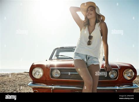 Road Tripping Is The Ultimate Freedom An Attractive Young Woman On A