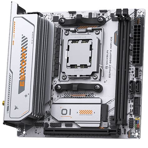 Placa Mãe Maxsun Esport B650itx Wifi Ice Chipset B650 Amd Am5 Itx Ddr5 Branco