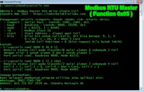 WRCOILS EXE Program Utilitas Modbus RTU Master Untuk Fungsi Write