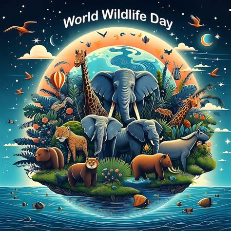 Premium Photo Psd Vector World Wildlife Day Poster Design Template