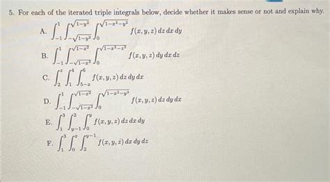 solved for each of the iterated triple integrals below