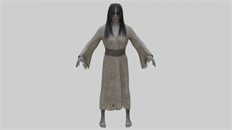 Japanese Style Ghost Woman With Pbr Materials And Multiple Skins