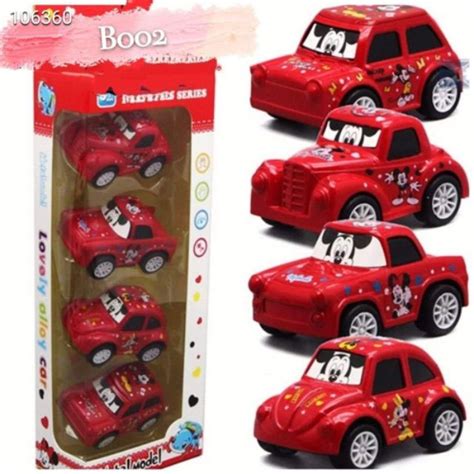 B002 Mickey Mouse 4 In 1 Pull Back Mini Car Model Shopee Malaysia