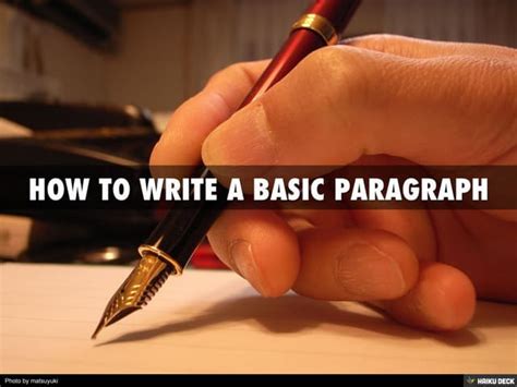 How To Write A Basic Paragraph Pdf