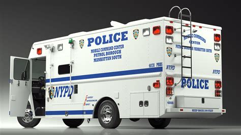 Nypd Mobile Command Center Lights On Rigged 3d Model 149 Max Free3d