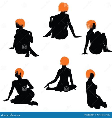 Naked Girls Silhouette Set Stock Vector Illustration Of High 73837021