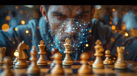 A Closeup View Of A Chess Board Where A Human Play With Ai Tech Premium Ai Generated Image
