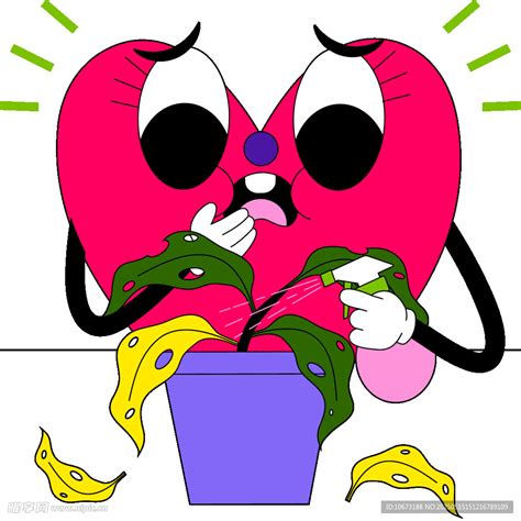 爱心角色照料枯萎植物设计图图片素材其他设计图库昵图网