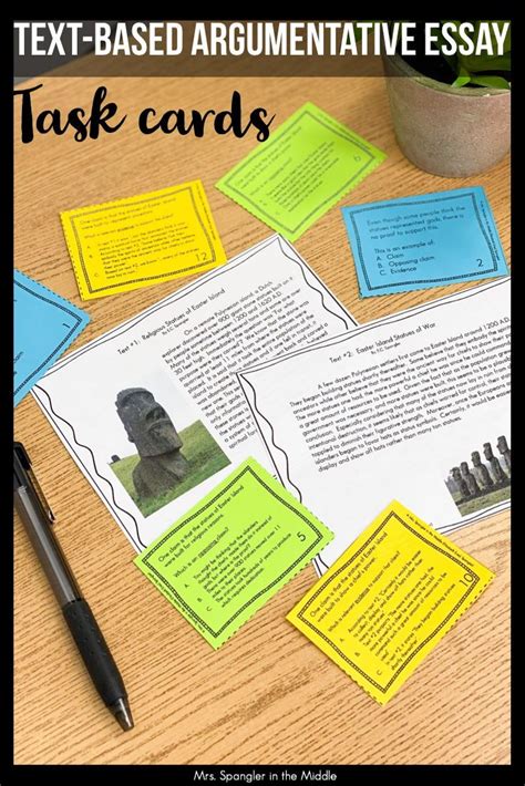 Argumentative Essay Writing Task Cards For Middle School Printable