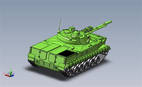 BMP3坦克装甲车 SOLIDWORKS 2016 模型图纸下载 懒石网