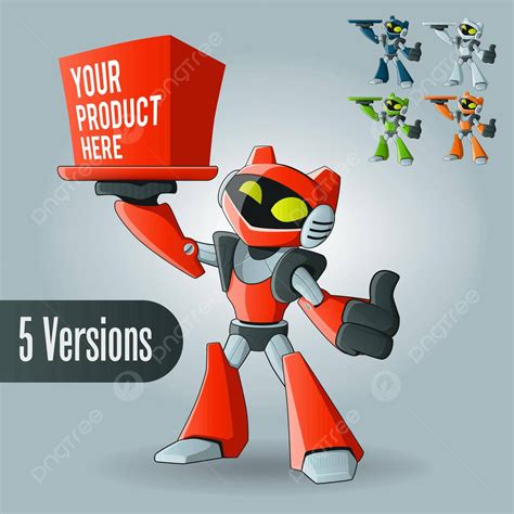 Friendly Modern Robot With A Box Electronics Holding Smiling Vector