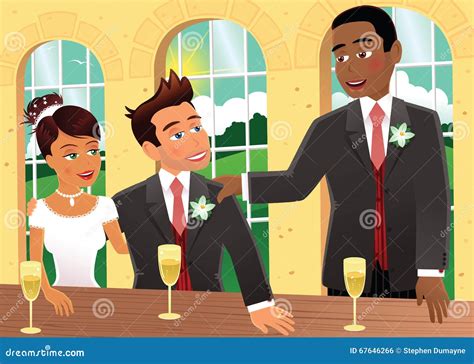 The Bride The Groom And Best Man Stock Vector Illustration Of Girl