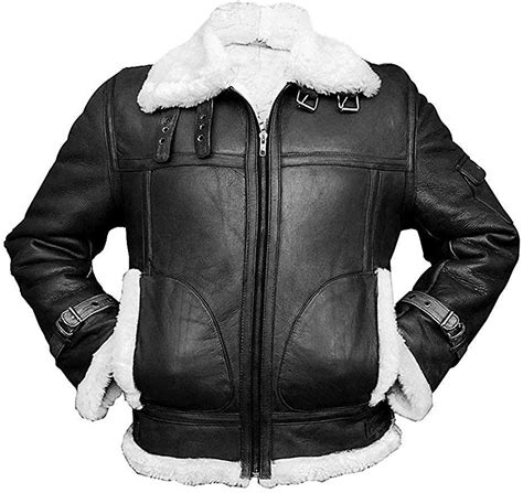Buy Mens Black And White Aviator Jacket Free Shipment Worldwide