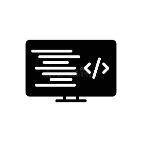 Black Solid Icon For Program Schedule And Coding Stock Vector Illustration Of Sign Coding
