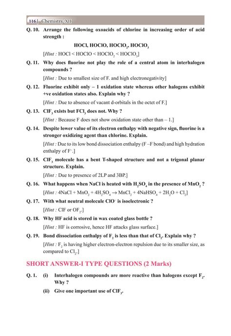 Cbse Notes Class Chemistry The P Block Elements Artofit