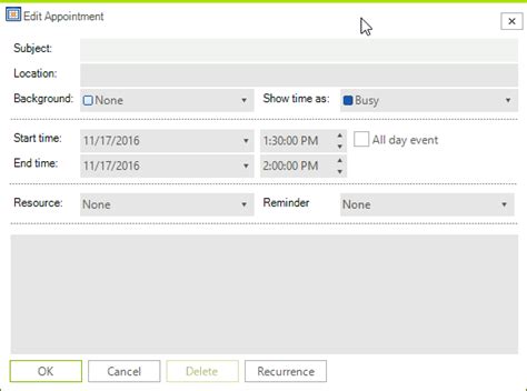 Editing Appointments RadScheduler Telerik UI For WinForms