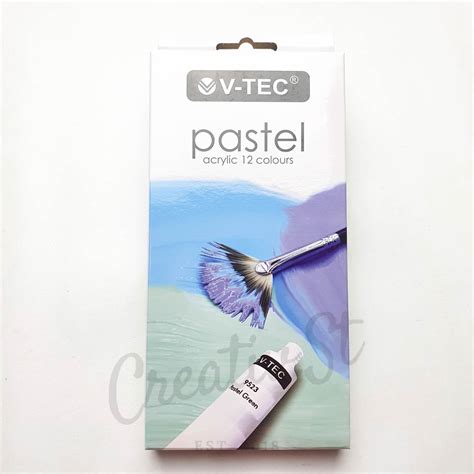 Jual V TEC Vtec Cat Acrylic 12 Warna Pastel Cat Akrilik Vtec Set Paint