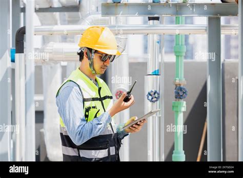 Engineer Checking Gas Pipe Watering System Professional Worker Service