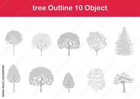 Tree Line Drawing Side View Graphics Trees Elements Single Object