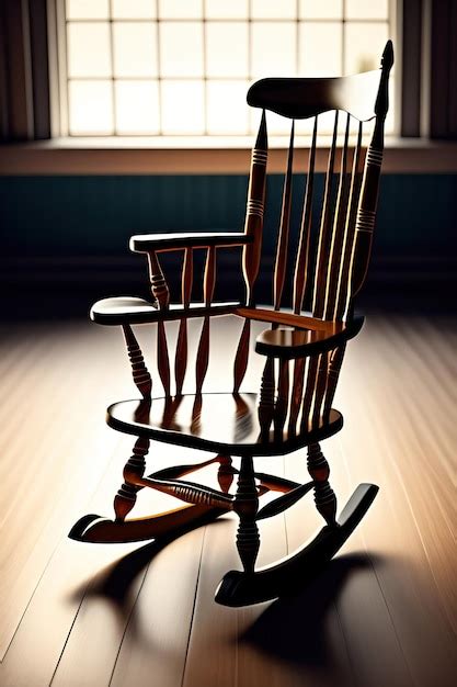Premium Ai Image Classic Wooden Rocking Chair