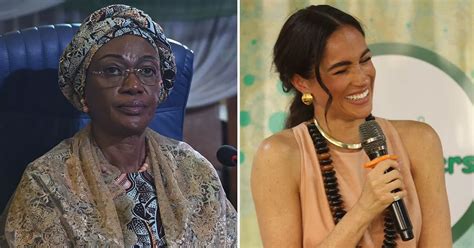 First Lady of Nigeria breaks silence on claims she slammed Meghan Markle's 'dressing' - Mirror ...