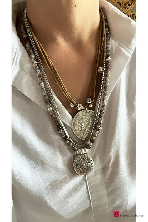 Beige Design Bohemian Necklace Set Boutique Des Femmes