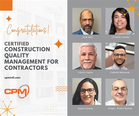 Recientemente Obtuvimos La Certificación De “construction Quality Management For Contractors