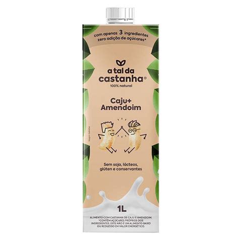 LEITE VEGETAL DE CASTANHA DE CAJU AMENDOIM 1L A TAL DA CASTANHA