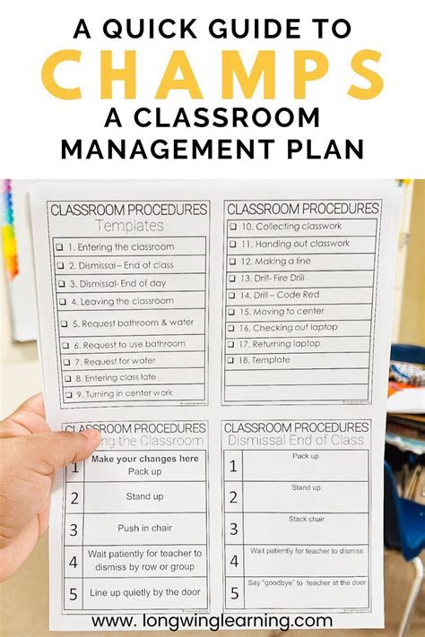 A Quick Guide To Champs A Classroom Management Strategy Longwing