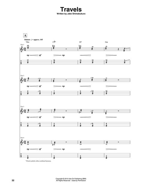 Tablature Per Chitarra Spartiti Jake Shimabukuro Travels Ukulele Tablature