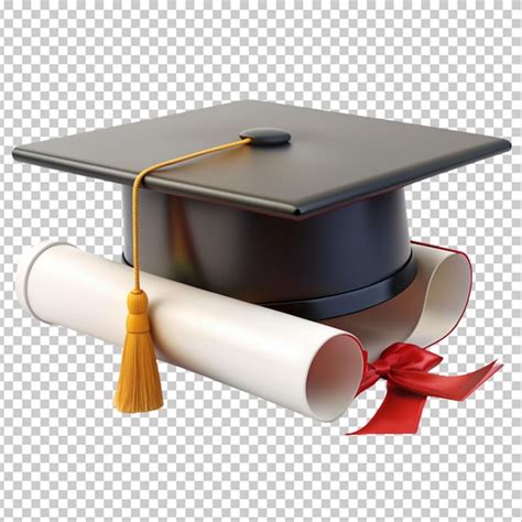 3d Render Graduation Cap With Diploma Certificate Premium Ai Generated Psd