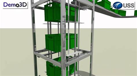 Demo3d Uss Vertical Indexing Conveyor Youtube Conveyor Conveyors