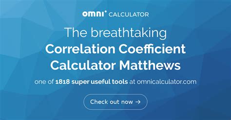 correlation coefficient calculator matthews