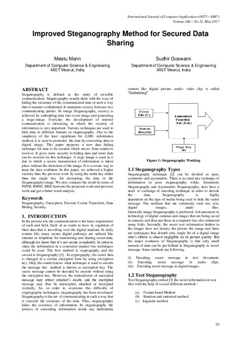 Pdf Improved Steganography Method For Secured Data Sharing