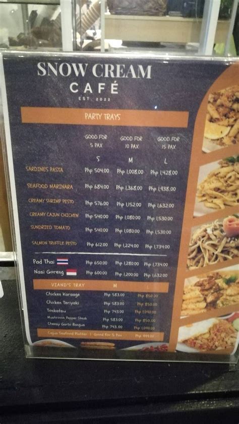 Menu At Snow Cream Cafe San Quintin