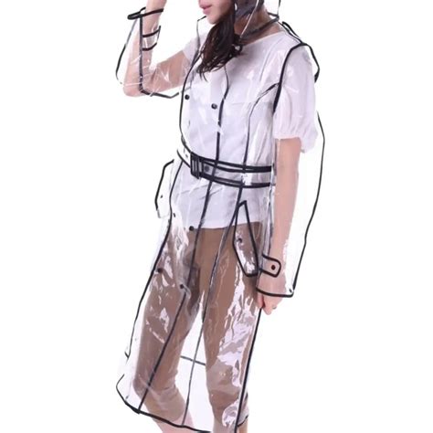 Imperm Able Transparent Pour Femme Veste Imperm Able Ceintur E Poncho