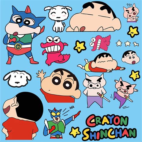 สติกเกอร์ ลายการ์ตูนชินจัง กันน้ํา สําหรับติดตกแต่งสเก็ตบอร์ด โน๊ตบุ๊ค
