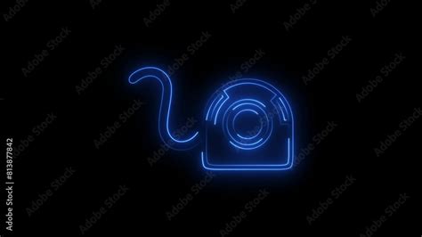 Neon Glowing Trackball Icon Animation Stock Video Adobe Stock