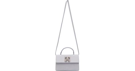 Off White C O Virgil Abloh Grey Wrinkled Jitney 1 4 Bag In Gray Lyst