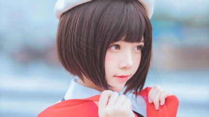 CherryNeko Women Model Asian Dark Hair Short Hair Brunette Women