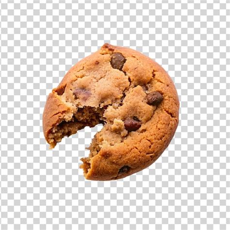 Premium Psd Chocolate Chip Cookie With Bite Out Isolated On