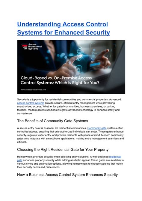 Ppt Understanding Access Control Systems For Enhanced Security